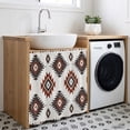 Cabinet Curtain 35''W x 35''L, Red Aztec Under Sink Curtain Drapes ...