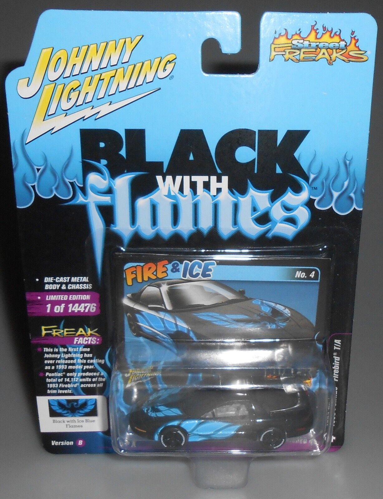 Johnny Lightning 1993 Pontiac Firebird T/A Black with Flames Street ...