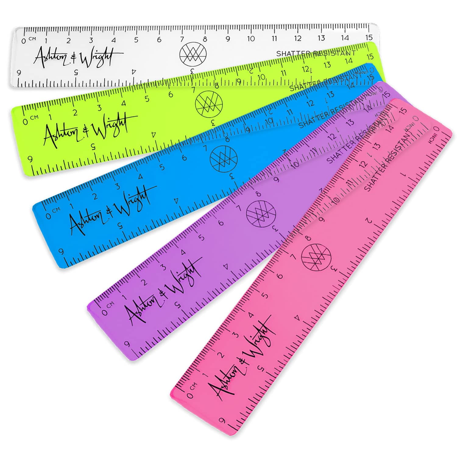 Click here for Ashton And Wright - 6 Inch / 15cm Rulers - Shatter... prices