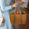 IBASETOY Hand-Woven Basket Handmade Handle Bag Portable Fruit Storage ...