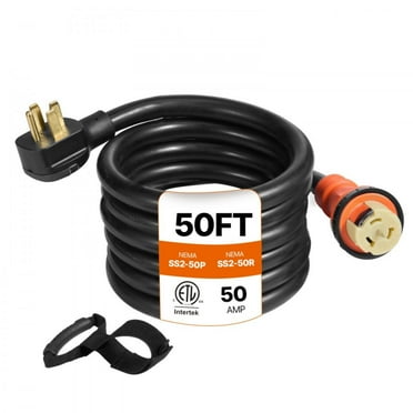 Heavy Duty 25FT 50A Generator Extension Cord with Power Inlet Box, NEMA ...