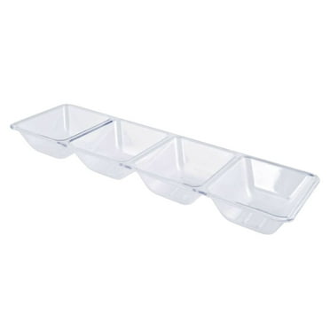 Smarty 12" x 12" Clear Square with Groove Rim Plastic Serving Trays ...