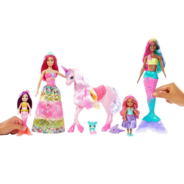 Barbie Dreamtopia Gift Set by Mattel with Princess Dolls, Mermaid Dolls ...