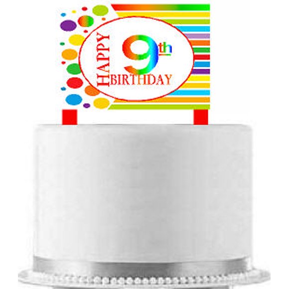 Happy 9th Birthday Cake Topper