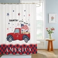 Bathroom Shower Curtain American Farm Truck with Flag Waterproof Shower ...