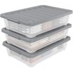 Citylife 44 Qt. Clear See-thru XLarge Big Plastic Storage Bins, Long ...