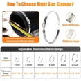 6 Pack 6 Inch Hose Clamps Stainless Steel Large Hose Clamp Duct Clamps ...
