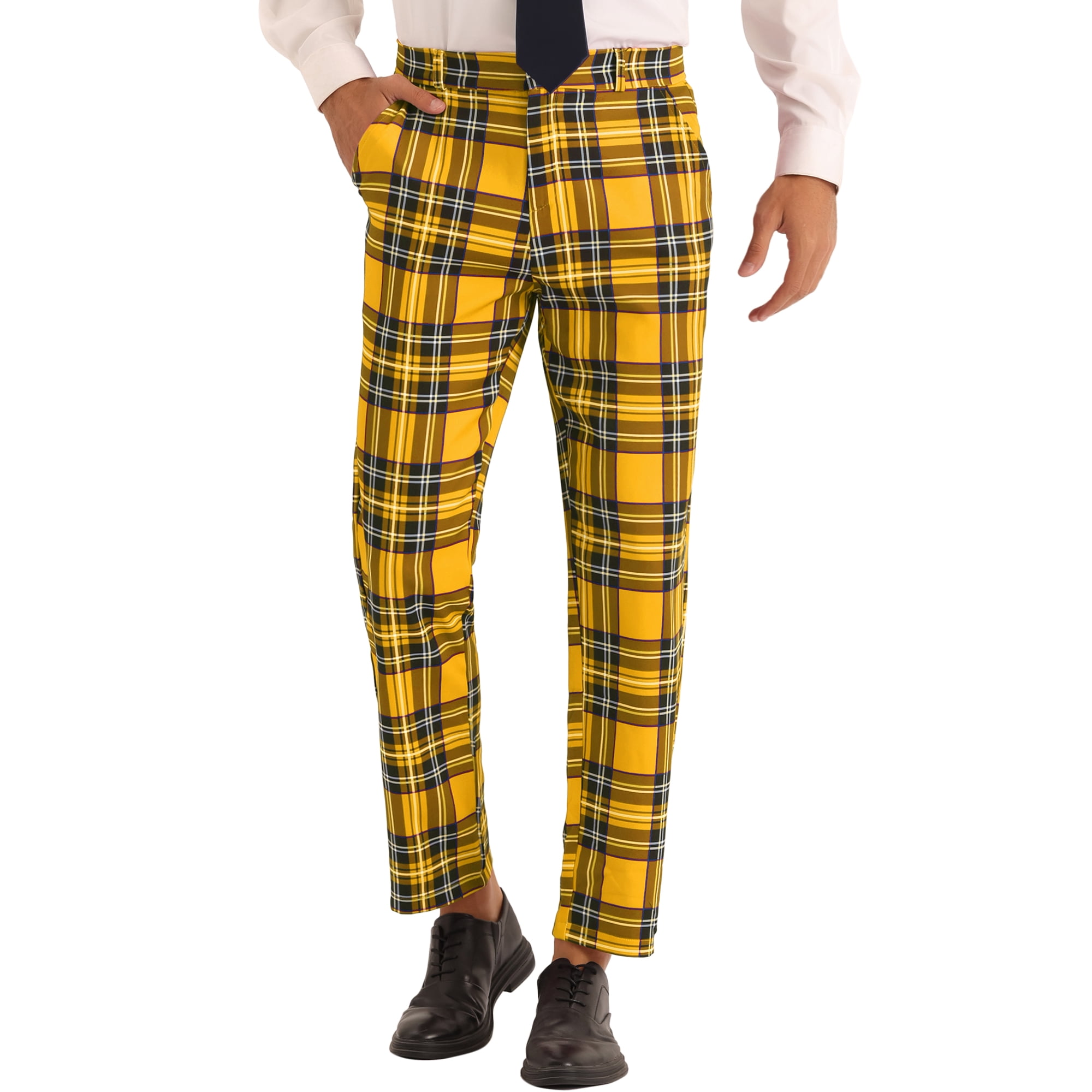 Click here for Inspire Chic Plaid Dress Pants For Mens Slim Fit S... prices