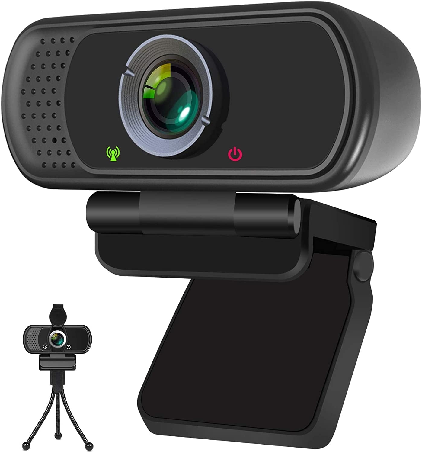 Webcam HD 1080P con obturador de privacidad y trípode, cámara web ...