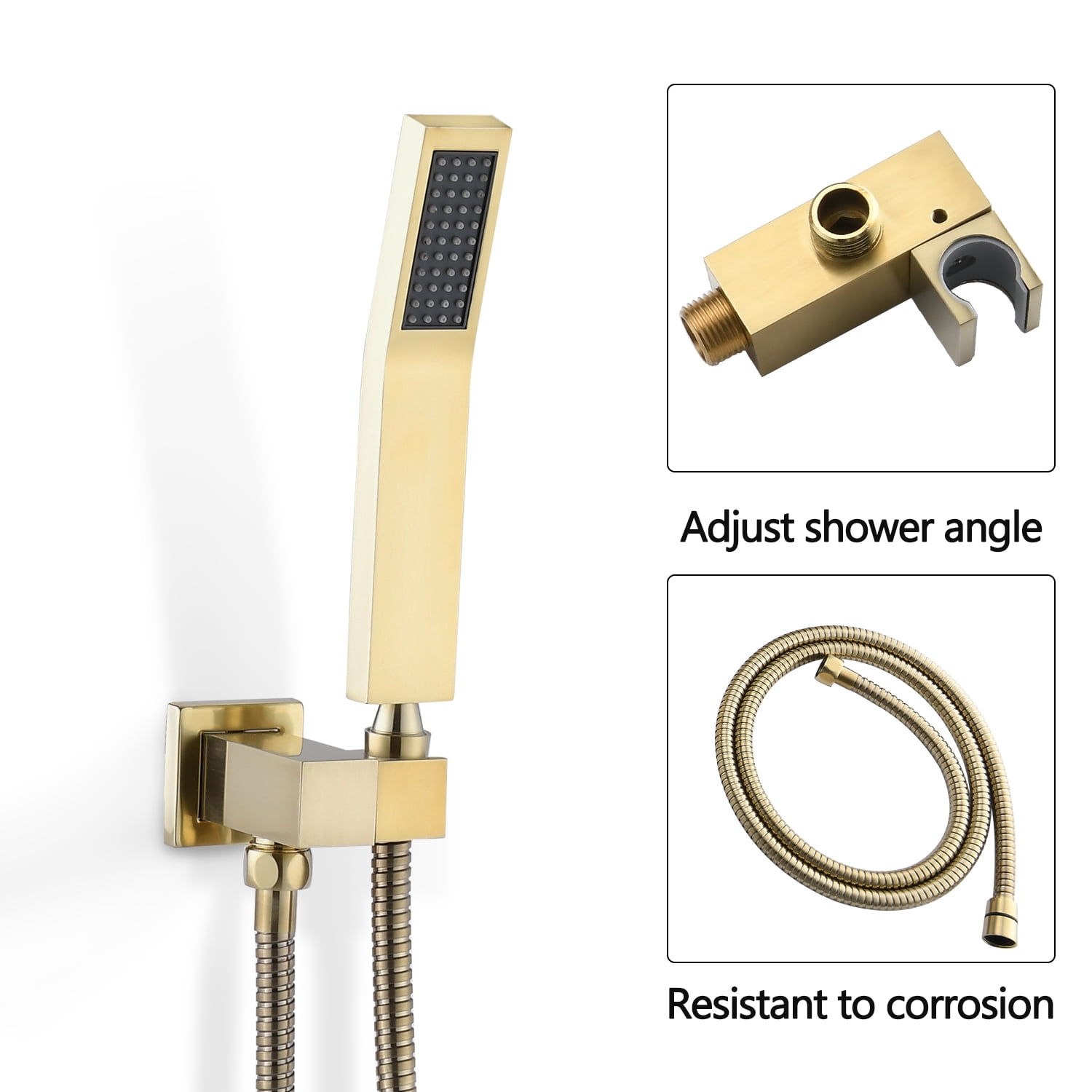 Gold Shower System with Ceiling Mounted Rain Shower and Adjustable ...