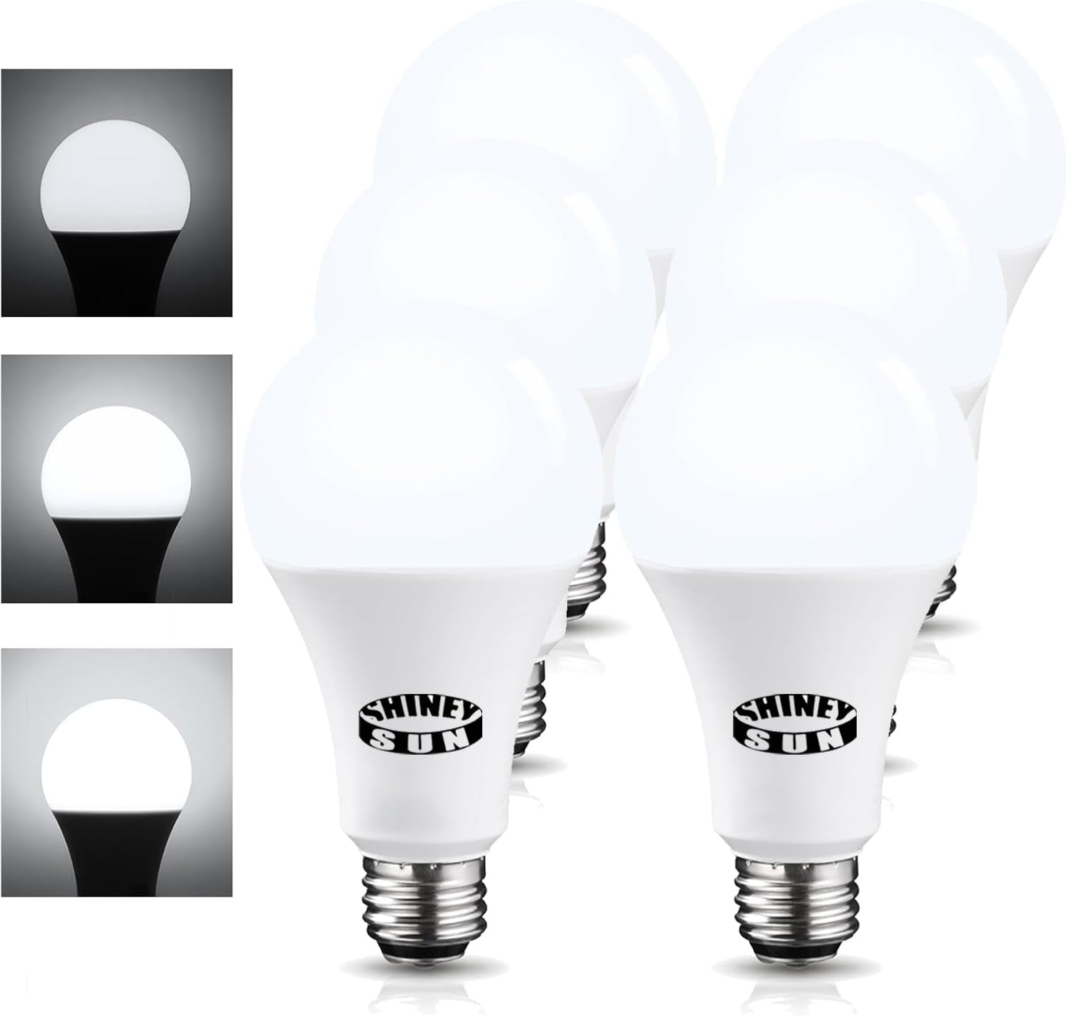 SHIQI-3 Way Led Light Bulb 50 100 150 Equivalent A21 Tri Light Bulb, 6 ...