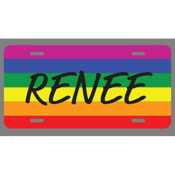 Renee Name Pride Flag Style License Plate Tag Vanity Novelty Metal | UV ...