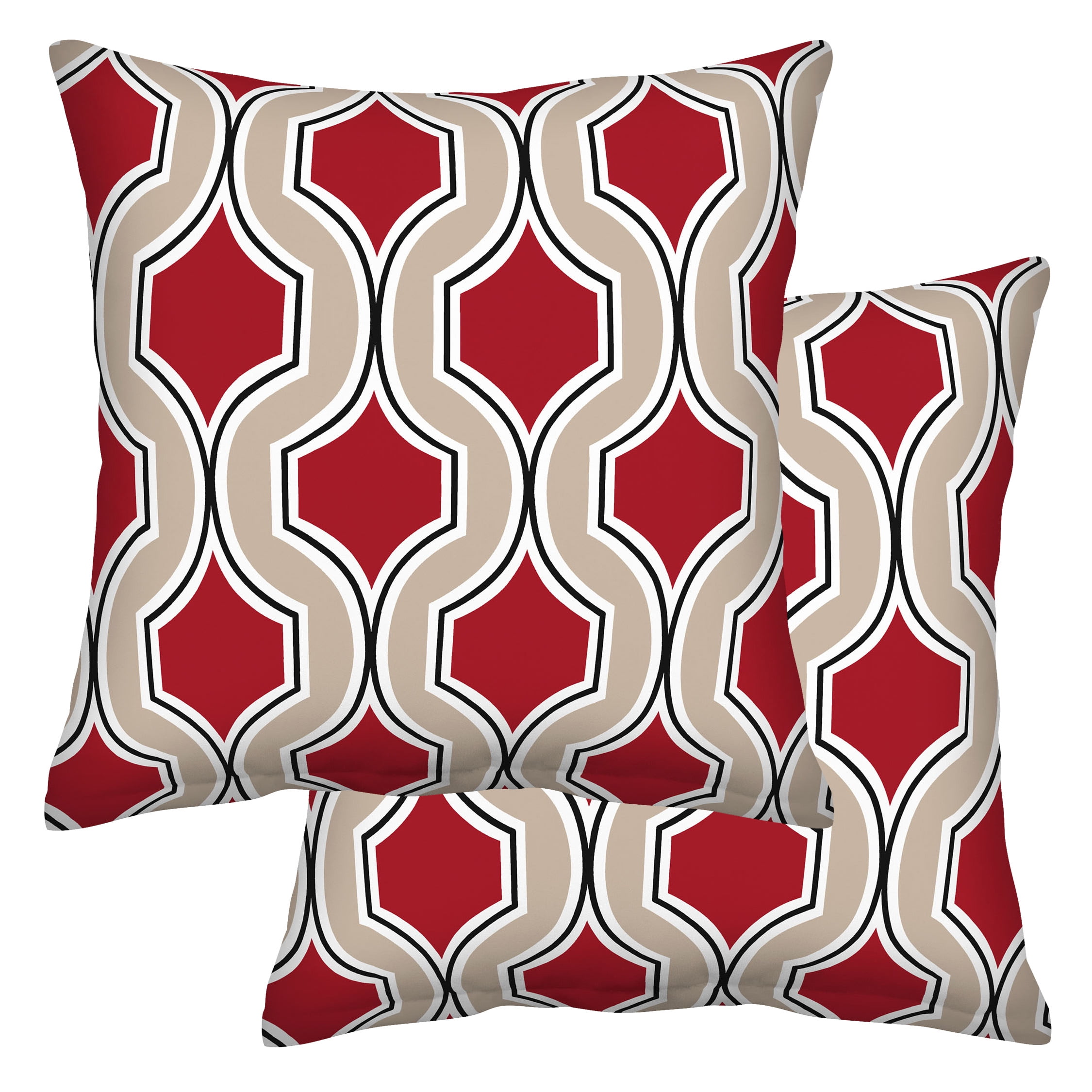 Soraya Scarlet Red Square Toss Pillow (2-Pack) - Walmart.com