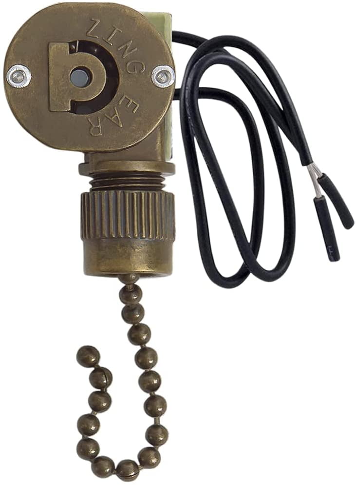 Qucyy Ceiling Fan Light Switch Zing Ear ZE-109M,Two-wire ON-Off Pull ...