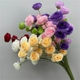 1Pc Roses Artificial Flowers,Realistic Fake Rose with Stem,6 Head ...