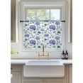 Blue Purple Sheer Curtains 54 Inch Long 1 Panel Hydrangea Eucalyptus ...