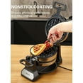 Yabano 1400W Belgian Waffle Maker, Rotating Iron with Nonstick Plates ...