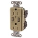 Hubbell Tamper Resistant Usb Charger Duplex Receptacle, 15 Amp, Ivory ...