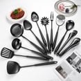 304 Stainless Steel Matte Kitchen Utensil Set, 12pcs Long Handle Metal ...