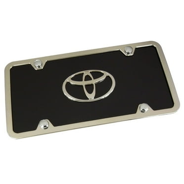 Auto Gold TOYCB Chrome On Black License Logo Plate, Toyota - Walmart.com