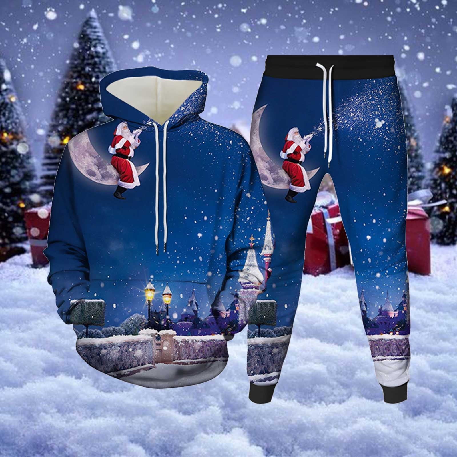 Click here for Wanpidan Mens Christmas Sweatsuit 2 Piece Hoodie T... prices