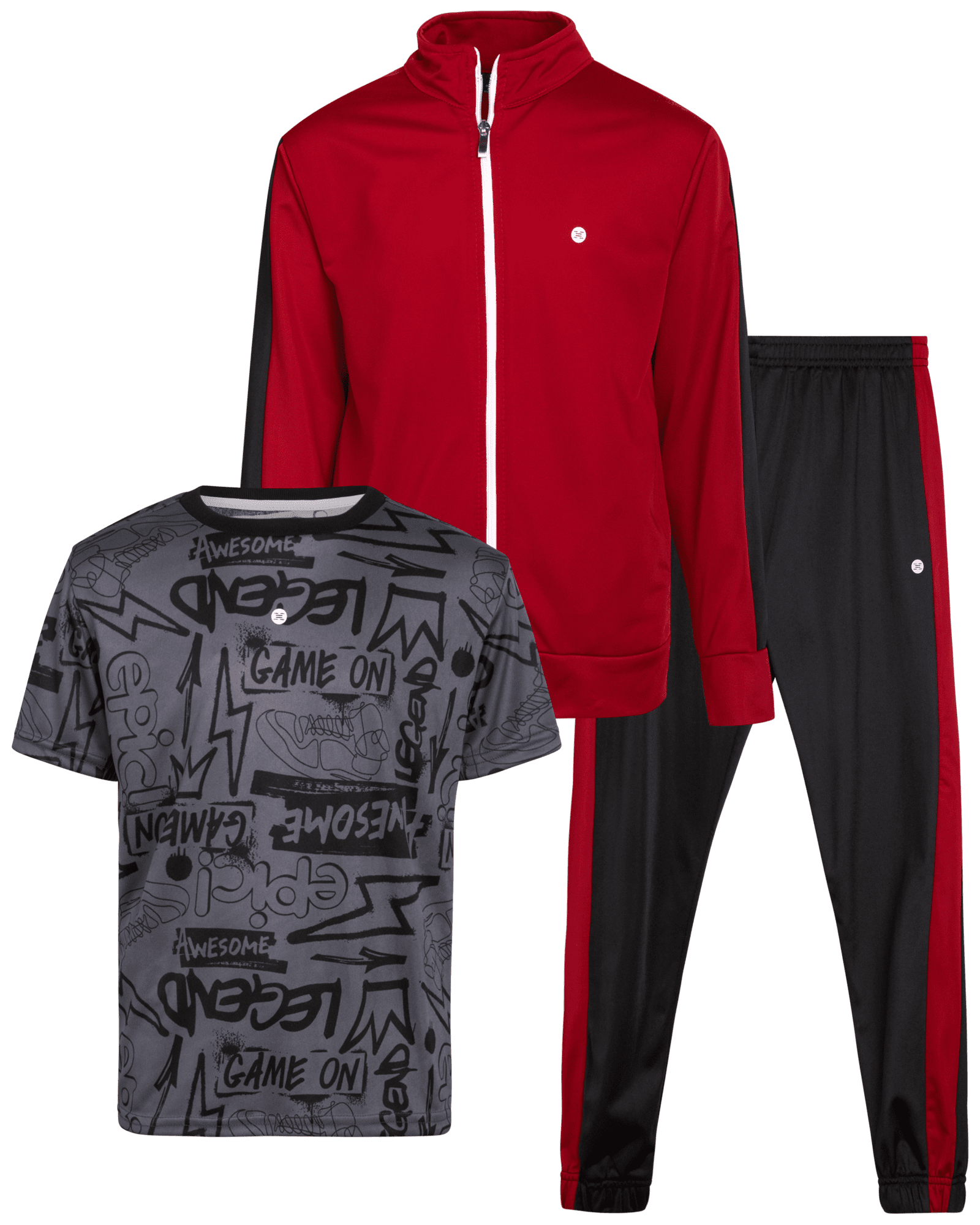 RBX Boys’ Jogger Set – 3 Piece Tricot Sweatshirt, Sweatpants, and T ...