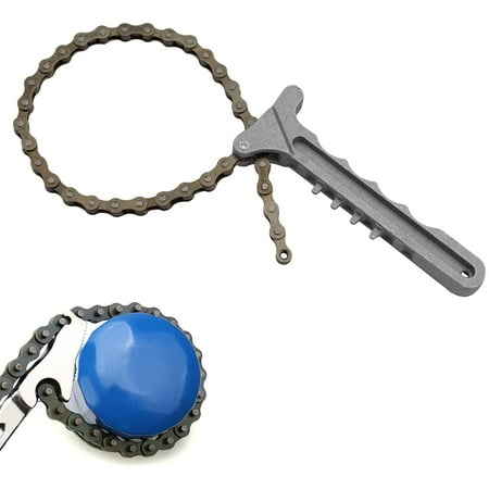 TILIYHELLO Oil Filter Tool Strap Wrench Silver Aluminum Oil Filter ...