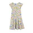 CUZIBR Girls Floral Dress Summer Breathable Short Sleeve Ruffled Tiered ...