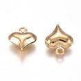 304 Stainless Steel Charms Heart Golden 11x9x4mm Hole: 1mm for diy ...