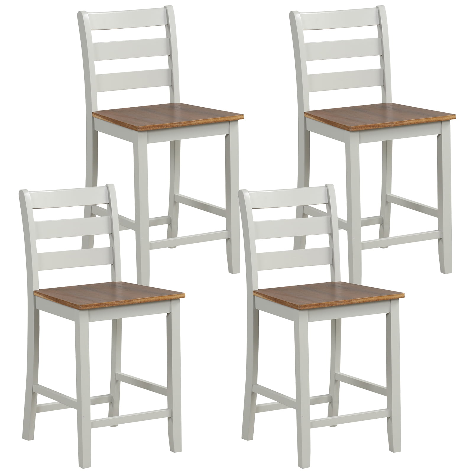 Click here for Patiojoy Set Of 4 Bar Chairs Wooden Counter Height... prices