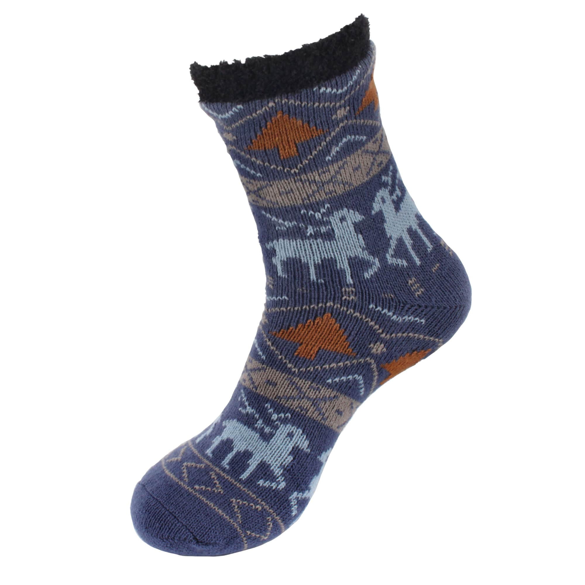 BambooMN Men's Cabin Double Layer Thick Soft Warm Fuzzy Comfy Home ...