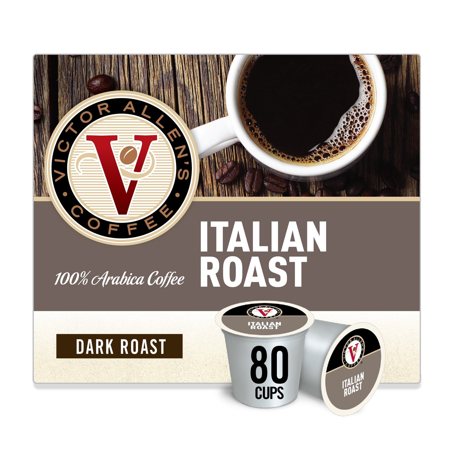 Victor Allen's Coffee Italian Roast, Dark Roast, 80 Count, Single Serve ...