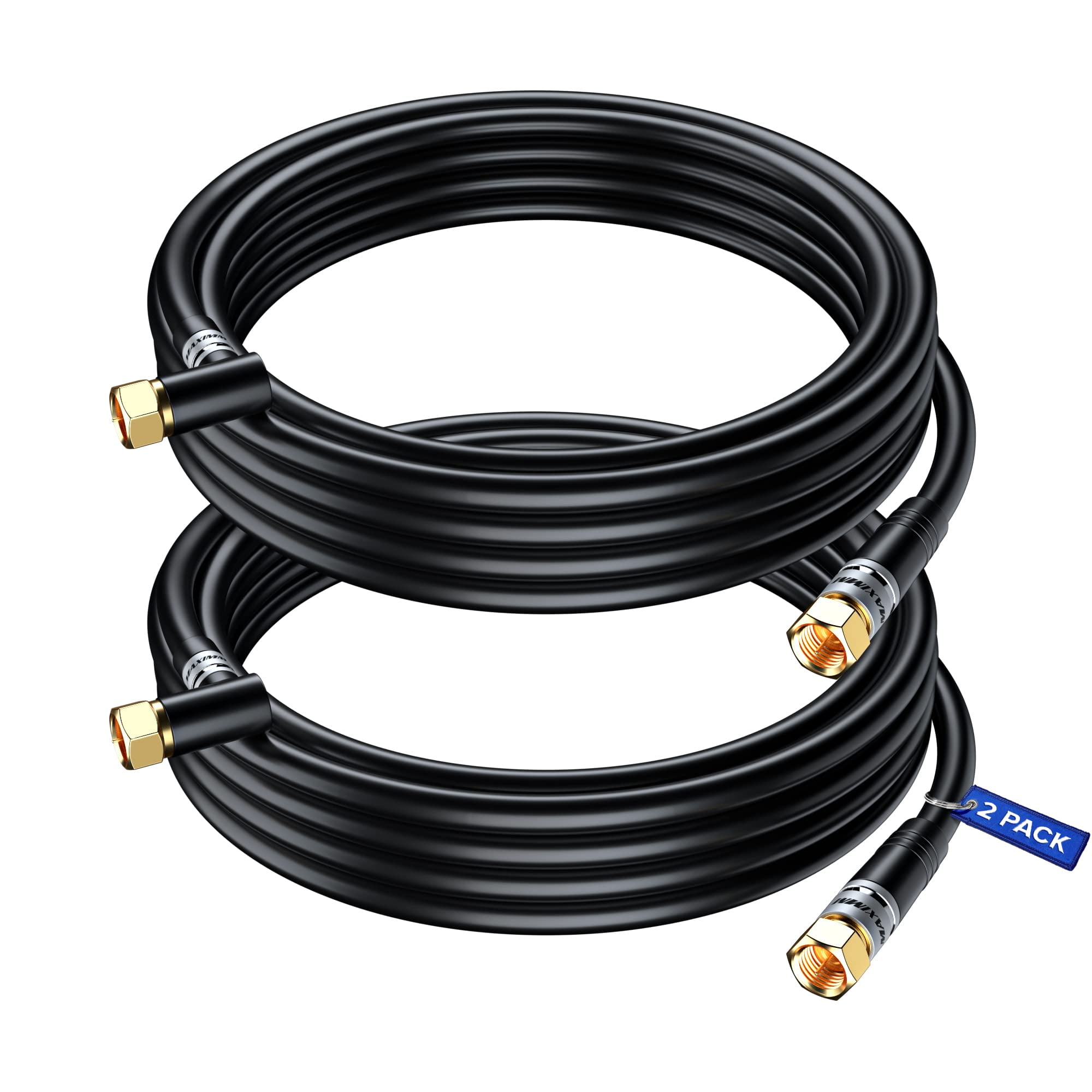 Coaxial Cable RG6, with a Right Angle 90° Connector, 15 ft, Coax Cable ...