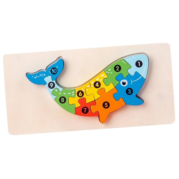 Wooden Animals Number Puzzle Wooden Puzzle Animal Toy for Boys Kids ...
