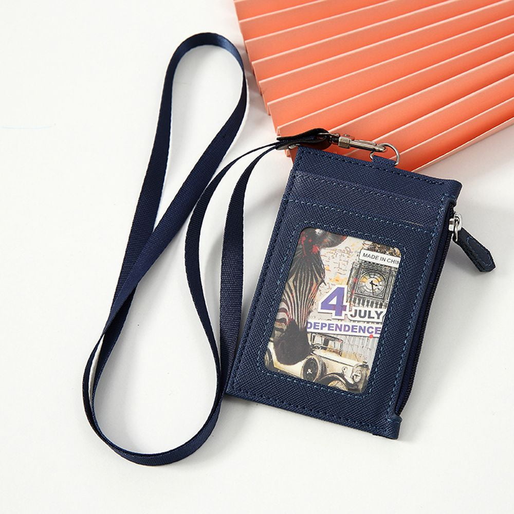 Fashion Women Student Mini Wallet Neck Strap Business Badge Holder ID ...