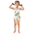 Alligator Wood Bubbles Pattern Girls' One-Piece Swimsuit Bowknot Tie ...