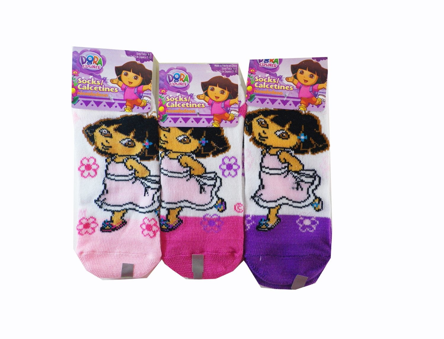 Dora The Explorer Socks Kids Novelty Socks ( 3 Pair ) Size 4~6 ...