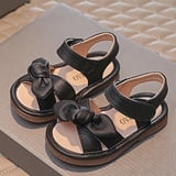 AUDeals Toddler Girls Open Toe Sandals with Bow, Casual Non-Slip Summer ...