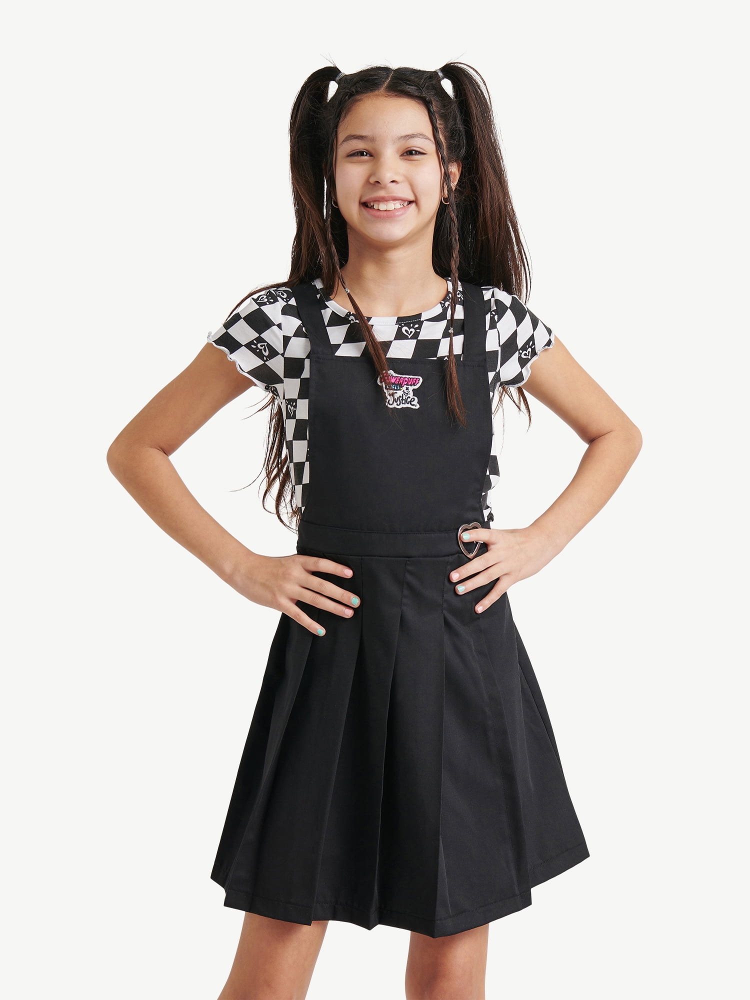 Justice x Powerpuff Girls Checkered 2-Fer Dress, Sizes XS-XLP - Walmart.com