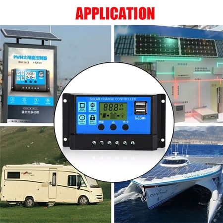 TB&W 10A/20A/30A/40A/50A/60A/100A Solar Charge Controller 12V 24V PWM ...