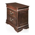 Foa Ruben 2pc Cherry Solid Wood Panel Bedroom Set Cal King Nightstand