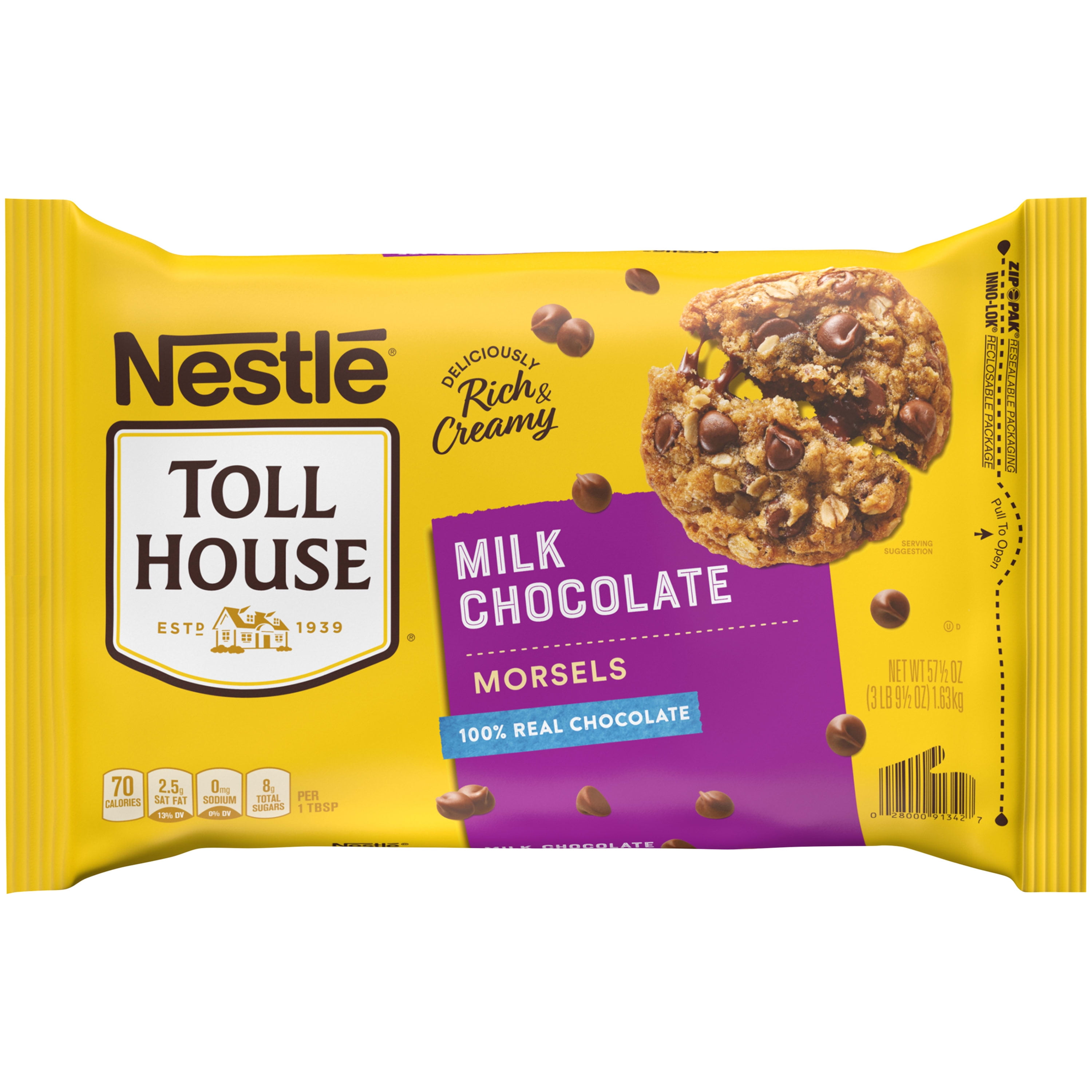 NESTLE TOLL HOUSE Milk Chocolate Morsels 57.5 oz. Bag - Walmart.com