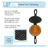 Lot45 Cast Iron Waffle Maker Pan 6in Stove Top Waffle Iron Cookware for ...