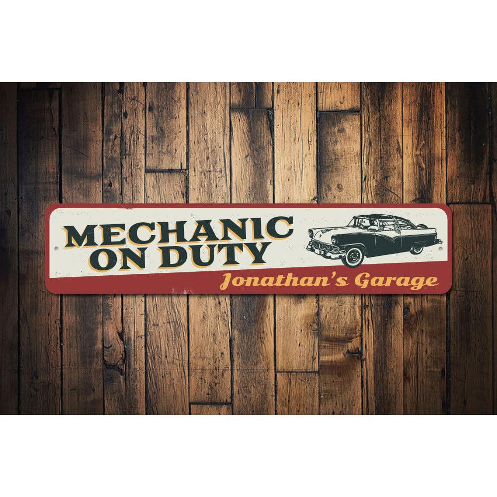 Mechanic On Duty Novelty Sign, Metal Wall Decor - 4x18 inches - Walmart.com