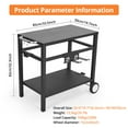 Outdoor Grill Cart Pizza Oven Stand, Double-Shelf Outdoor Movable ...