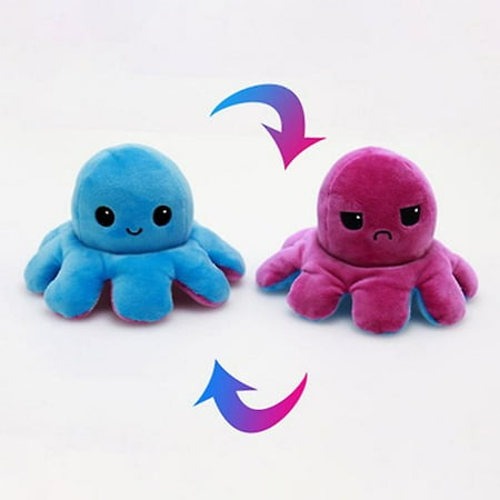 Reversible Bipolar Octopus Doll Toy Soft Tiktok Cute Toys Dengan Cahaya ...