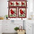 Christmas Cardinal Kitchen Curtains,Kitchen Curtains and Valances Set ...