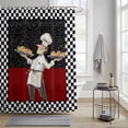 Abstract Shower Curtain for Bathroom, Cartoon Style Chef Bread White ...