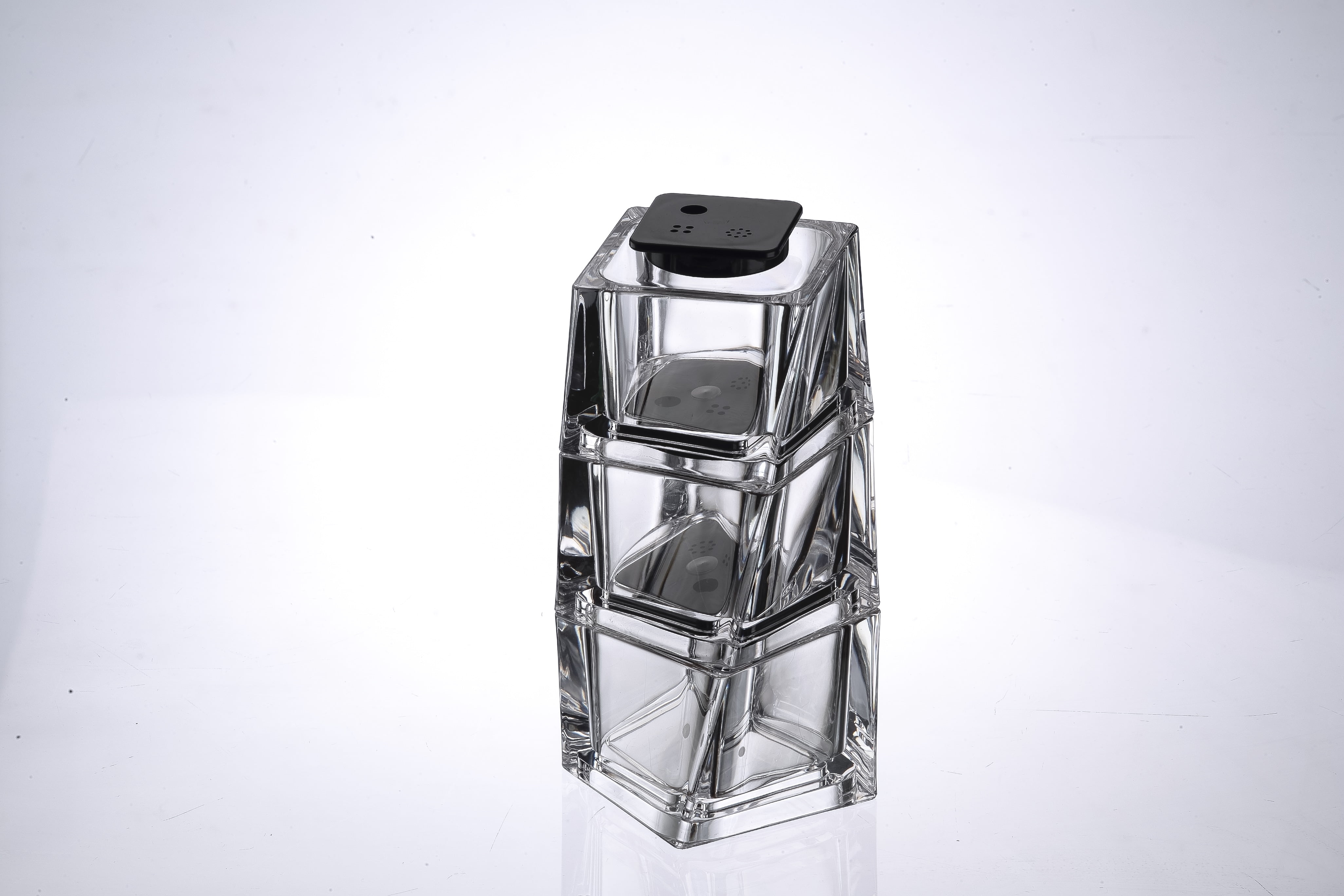 Acrylic Lucite Stacking Two Tone Spice Jars 2 3/4" x 2 3/4" x 2 5/8 ...