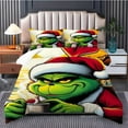 Christmas grinch Festive Holiday Bedding Set Cartoon Characters Design ...